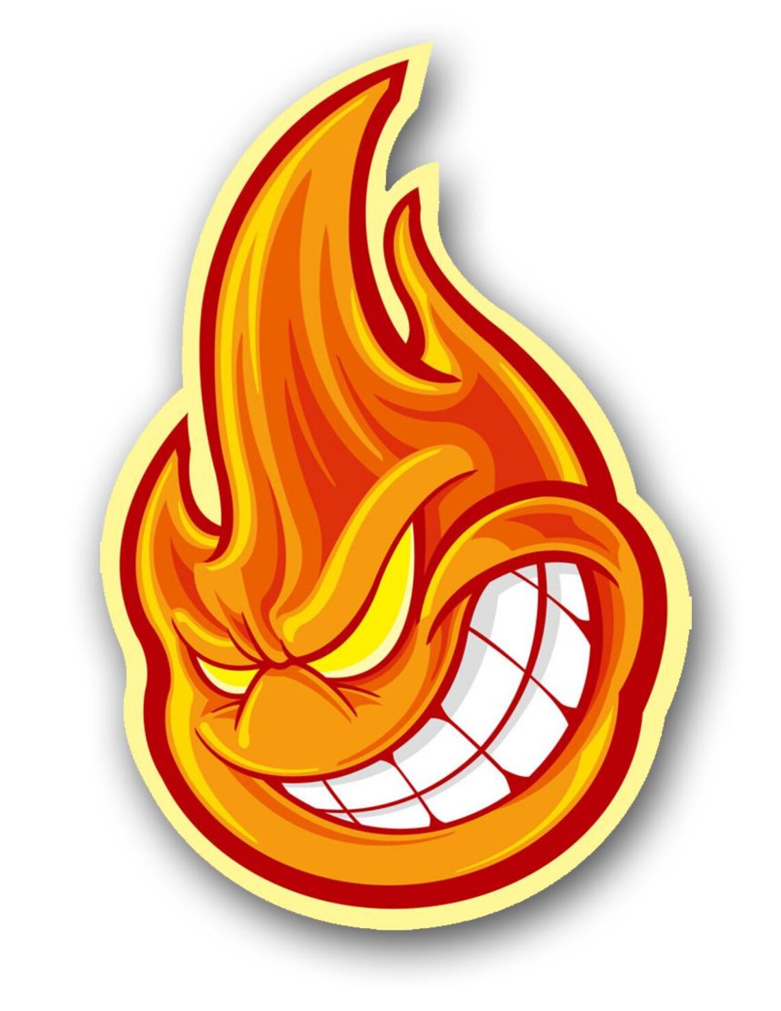3x2.2 Inch Fireball Flaming Head Face Decal Sticker 3M and Laminated - Etsy