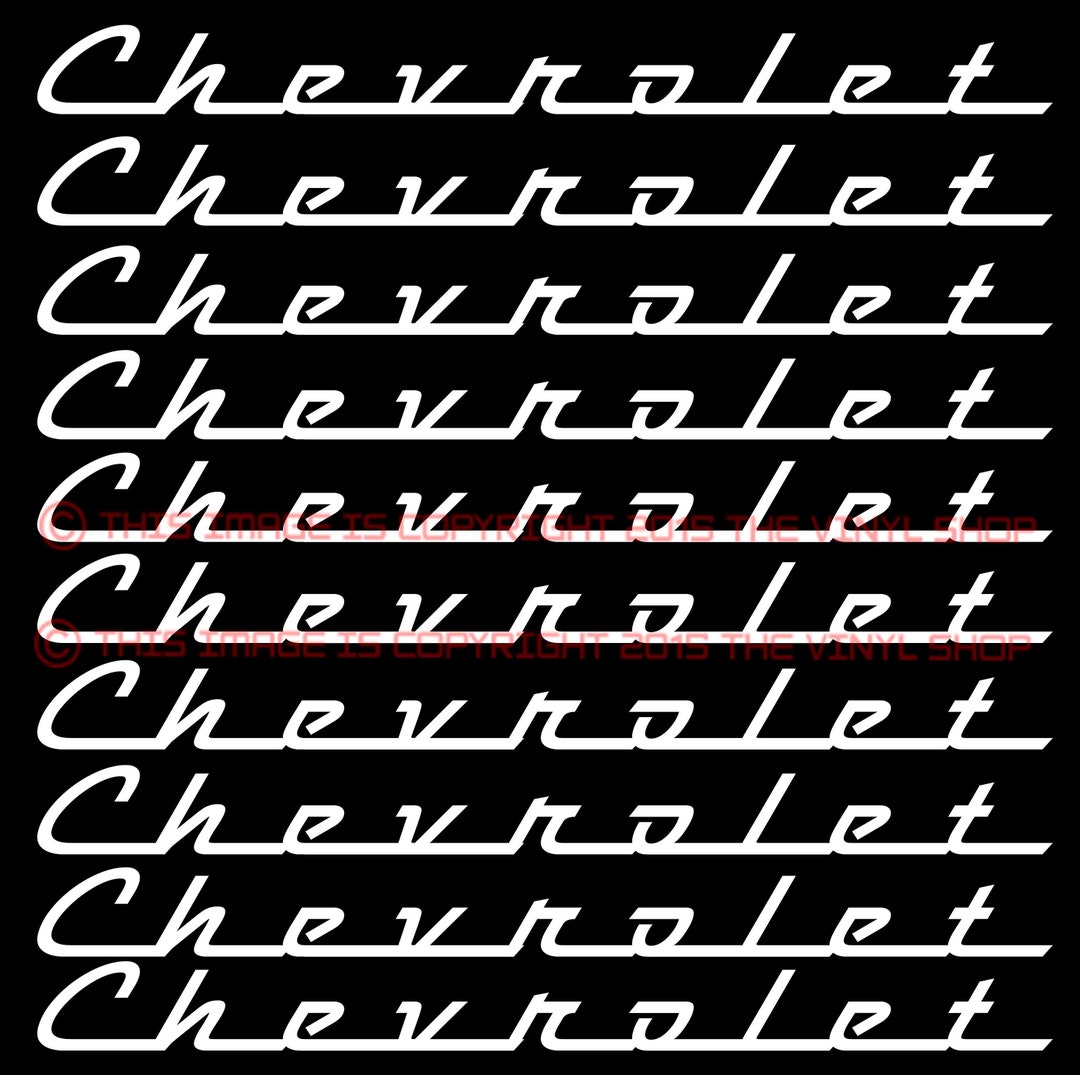 X10 Chevrolet Script 60's Style Decal Sticker 9 Inches Wide HOT ROD ...