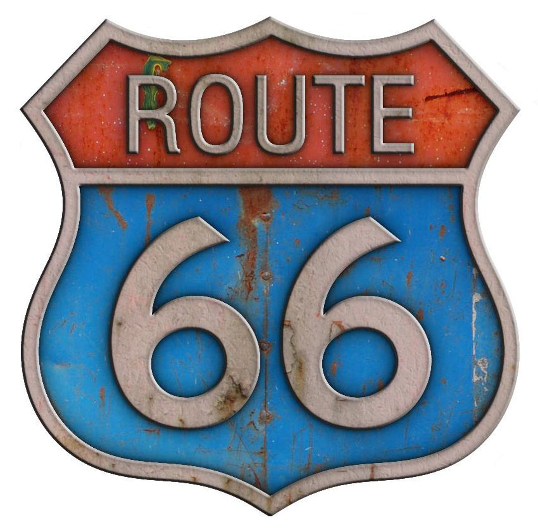 RT. 66 Sign Patina Decal 4 Inches Rat Rod Vinyl Decal Sticker Retro Hot ...