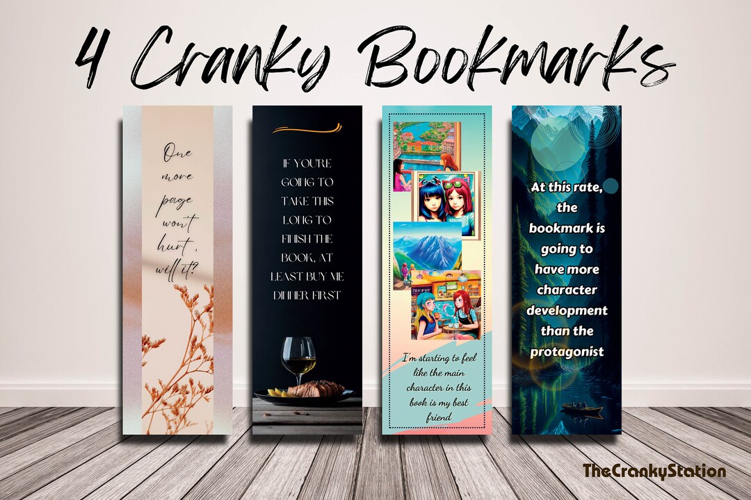 Printable Bookmarks, Digital Bookmarks, Cranky Bookmarks, Snarky ...
