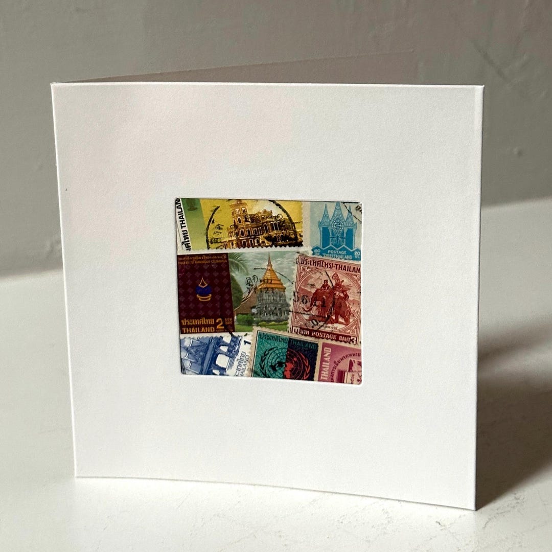 Handmade THAILAND / THAI Greeting Card - Made With Authentic Postage ...