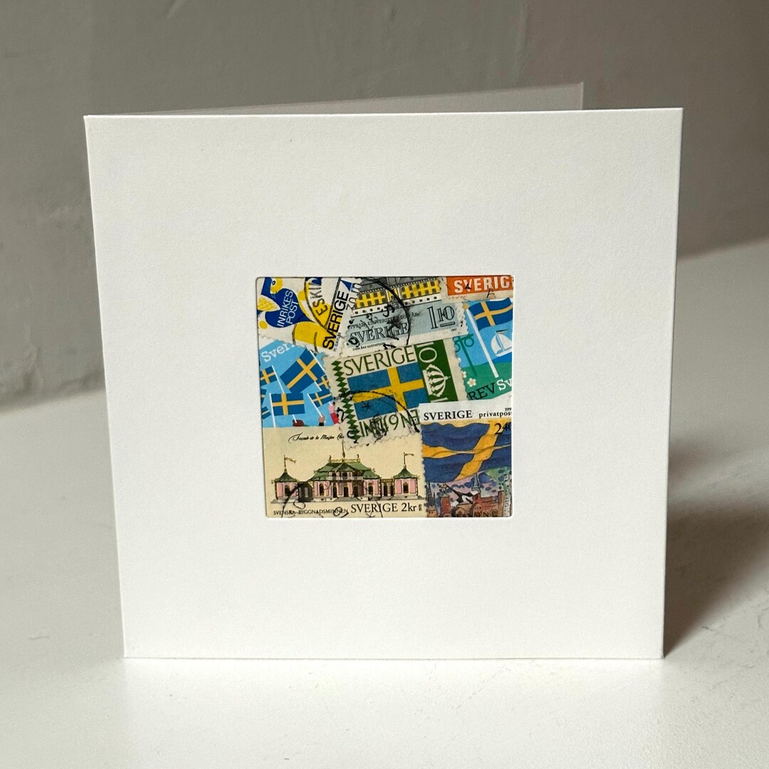 Handmade SWEDEN / SVERIGE Greeting Card - Made With Authentic Postage ...