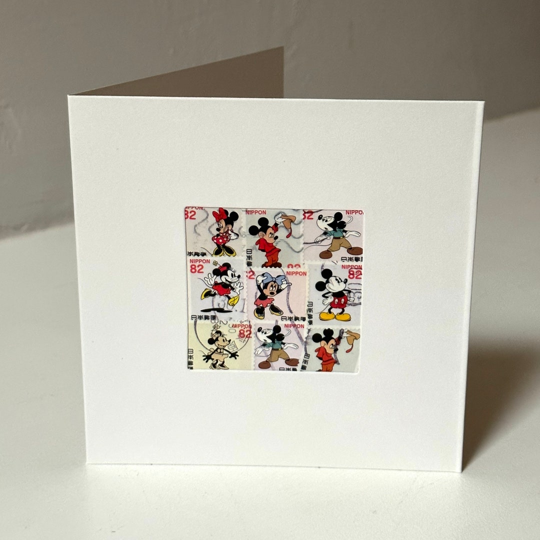 Handmade Mickey Mouse Greeting Card Crafted With Authentic - Etsy