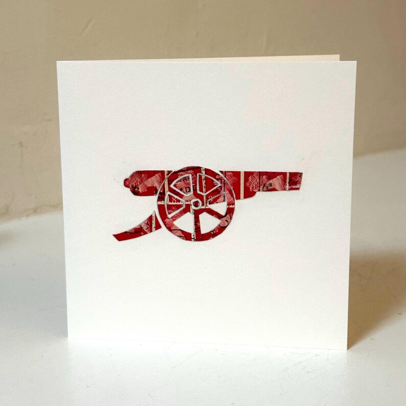 Handmade ARSENAL / GOONER / GUNNERS Greeting Card - Made With Authentic ...