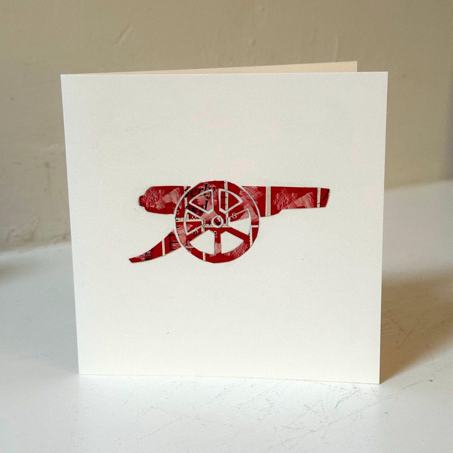 Handmade ARSENAL / GOONER / GUNNERS Greeting Card - Made With Authentic ...
