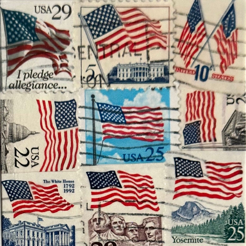 Handmade USA / America Greeting Card Made With Authentic USA Vintage ...