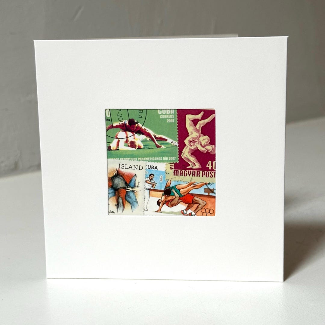Handmade WRESTLER / WRESTLING Greeting Card - Made With Authentic ...