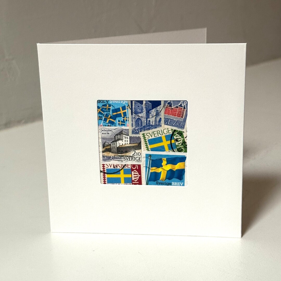 Handmade SWEDEN / SVERIGE Greeting Card - Made With Authentic Postage ...