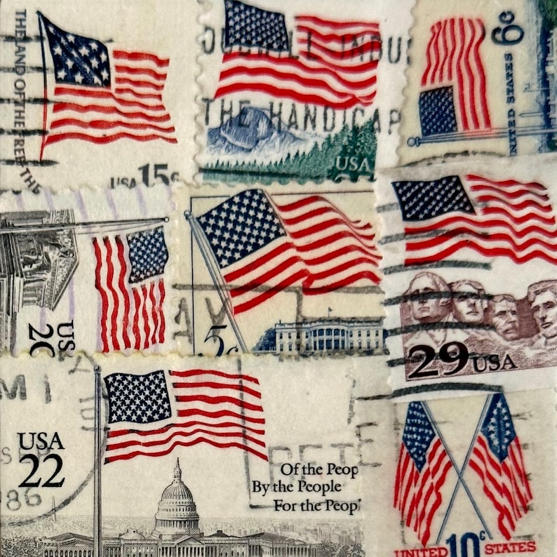 Handmade USA / America Greeting Card Made With Authentic USA Vintage ...