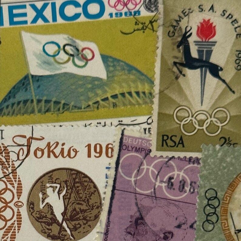 Handmade Olympics / Olympian Greeting Card Made With Authentic Postage ...