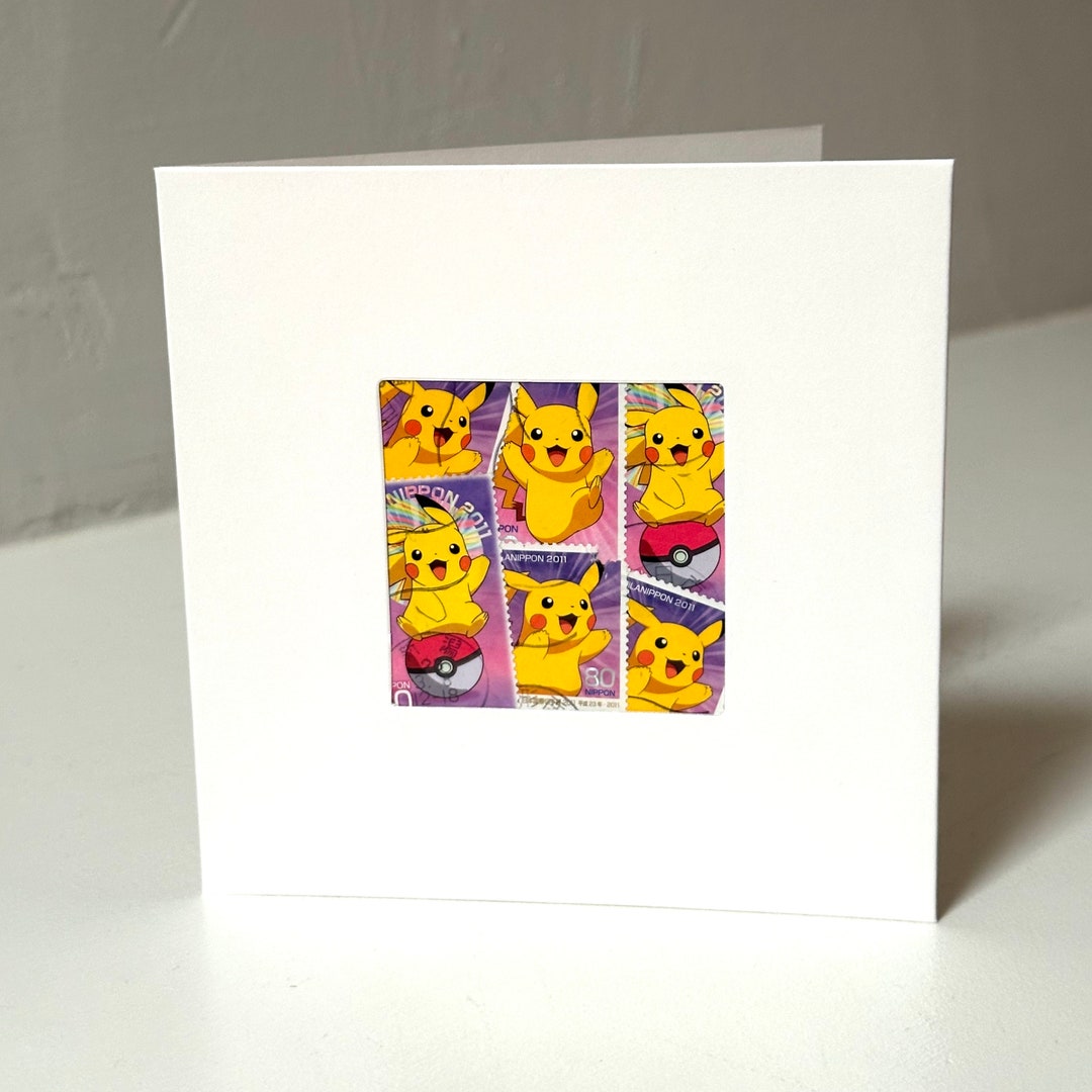 Handmade POKÉMON / PIKACHU Greeting Card Crafted With Authentic Postage ...