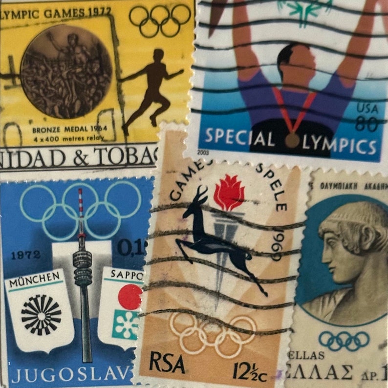 Handmade Olympics / Olympian Greeting Card Made With Authentic Postage ...