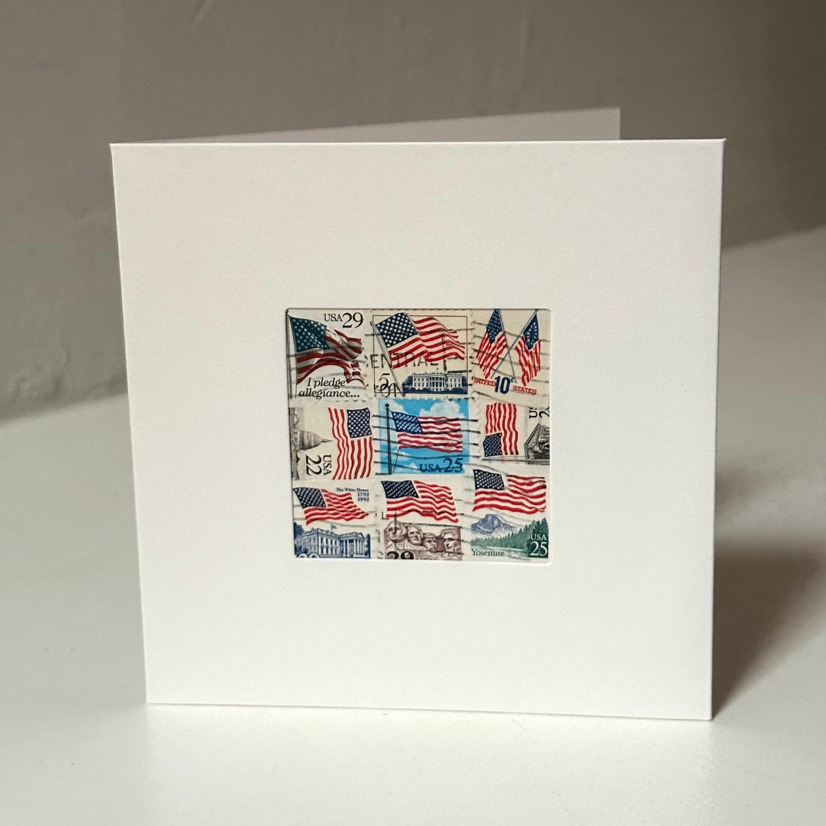 Handmade USA / America Greeting Card Made With Authentic USA Vintage ...