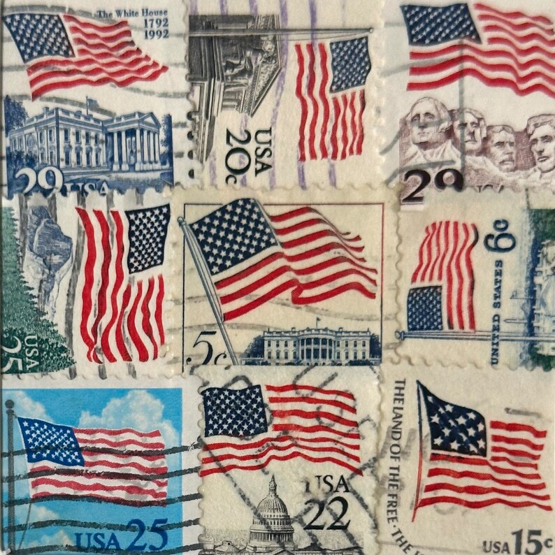 Handmade USA / America Greeting Card Made With Authentic USA Vintage ...