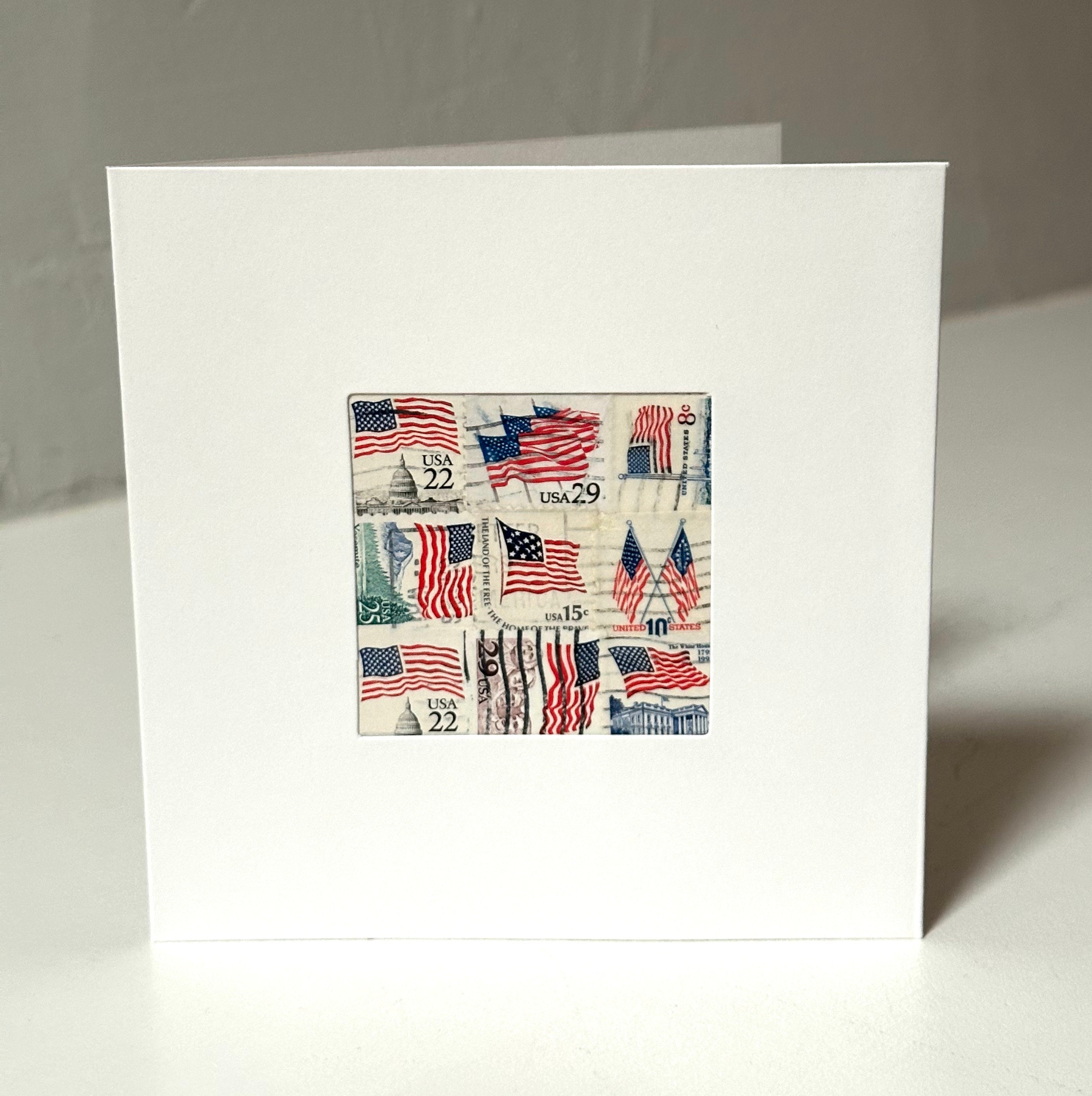 Handmade USA / America Greeting Card Made With Authentic USA Vintage ...