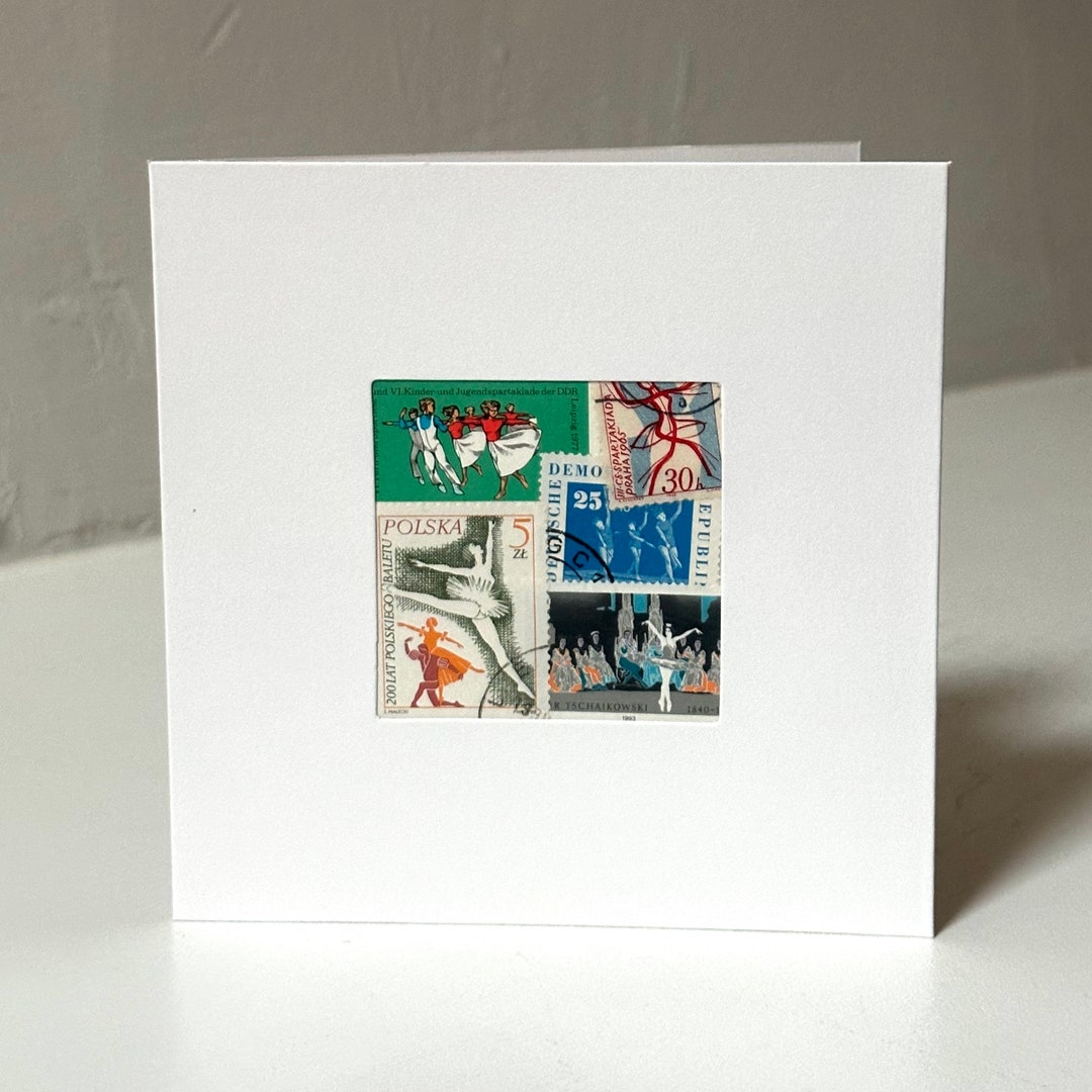 Handmade BALLERINA / BALLET Greeting Card Made With Authentic Postage ...