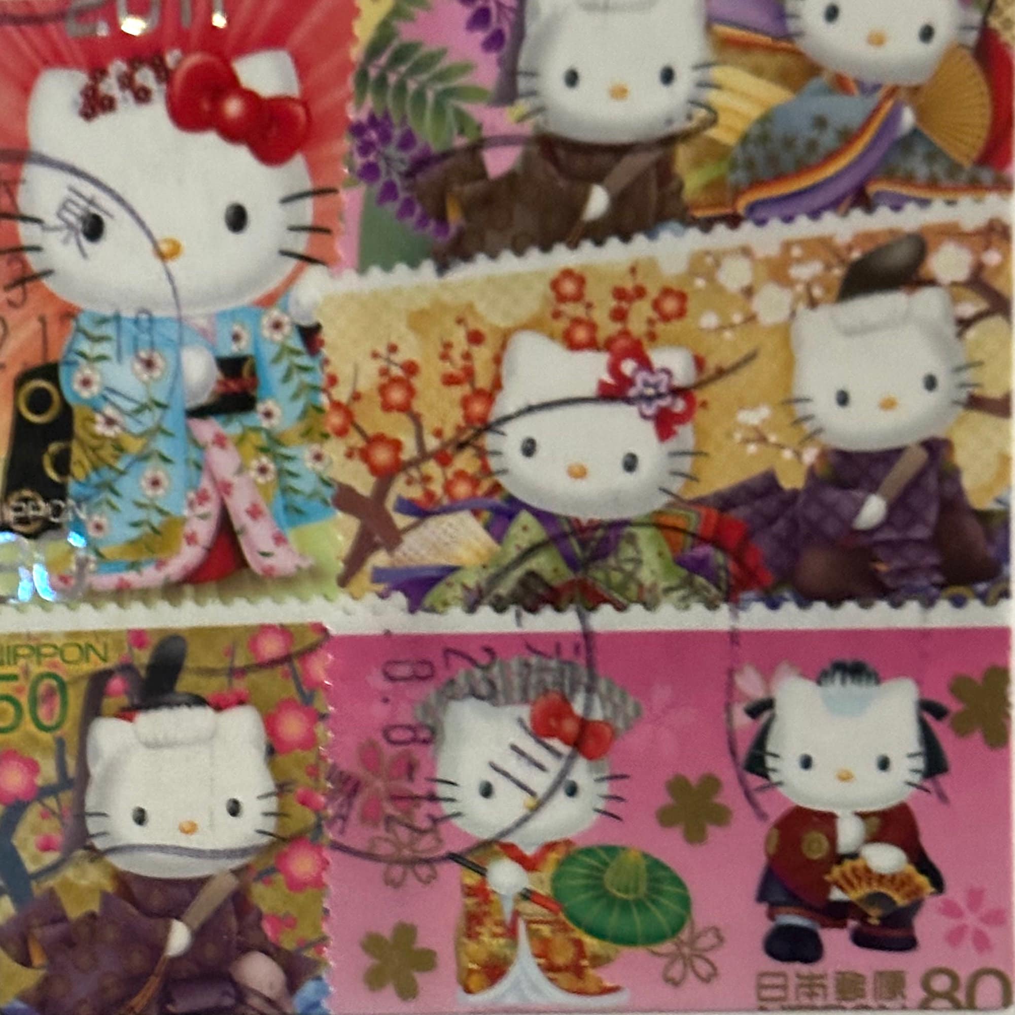 Handmade Hello Kitty Greeting Card Crafted With Authentic Postage ...