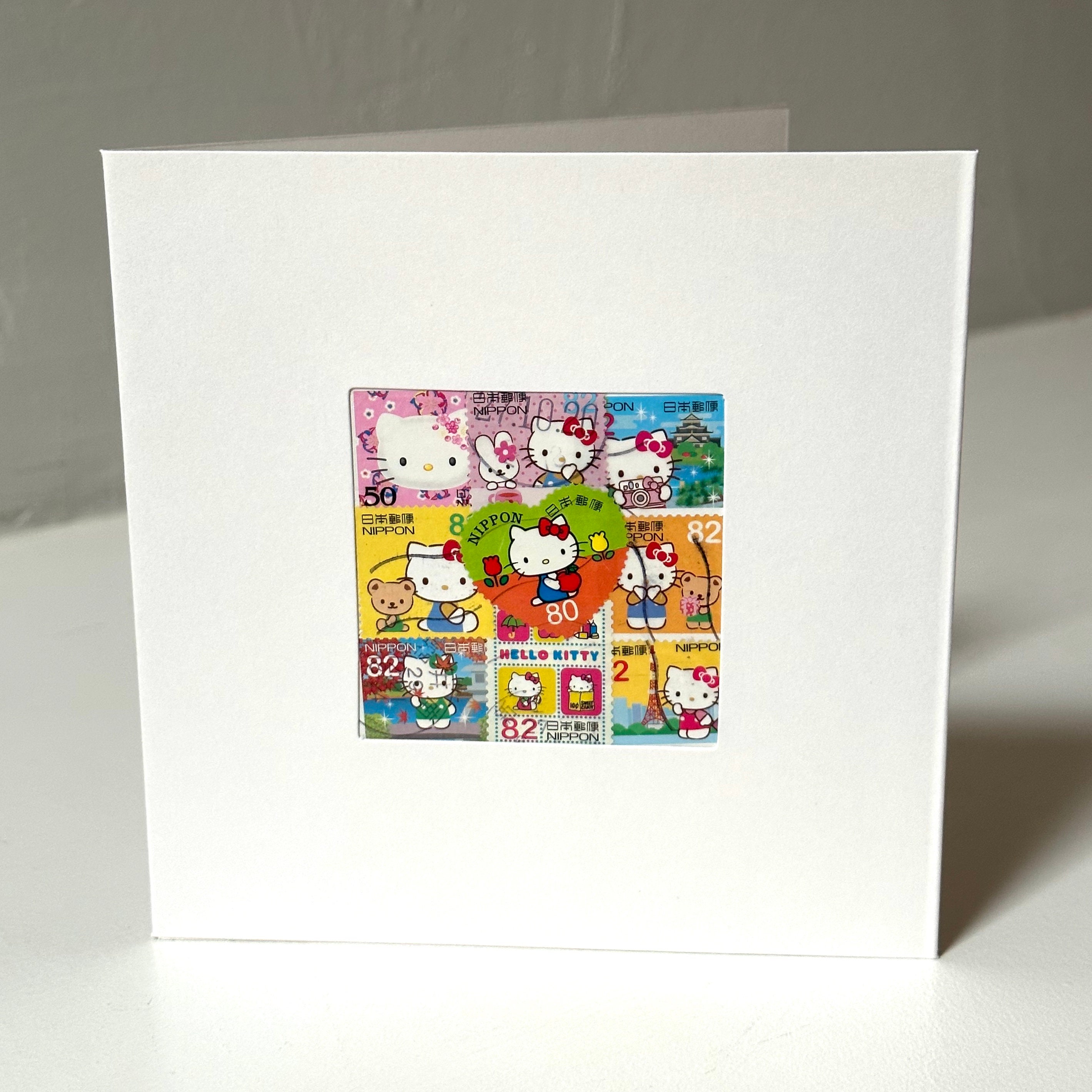 Handmade Hello Kitty Greeting Card Crafted With Authentic Postage ...