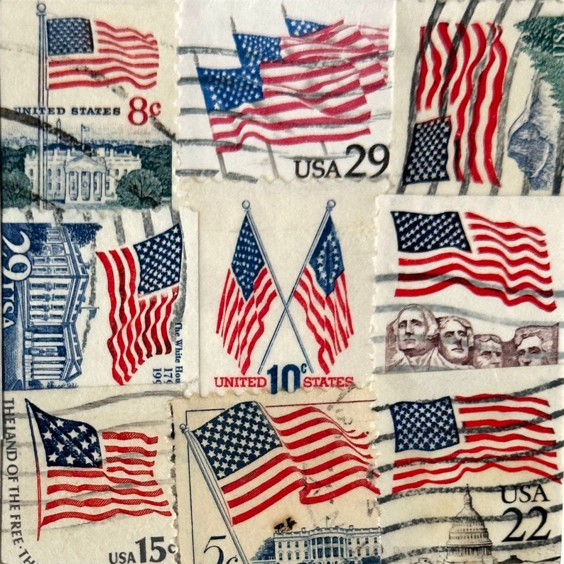 Handmade USA / America Greeting Card Made With Authentic USA Vintage ...