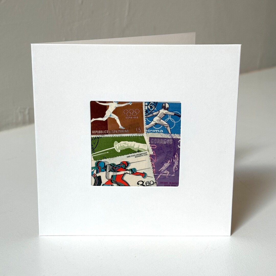 Handmade FENCING Greeting Card Crafted With Authentic - Etsy