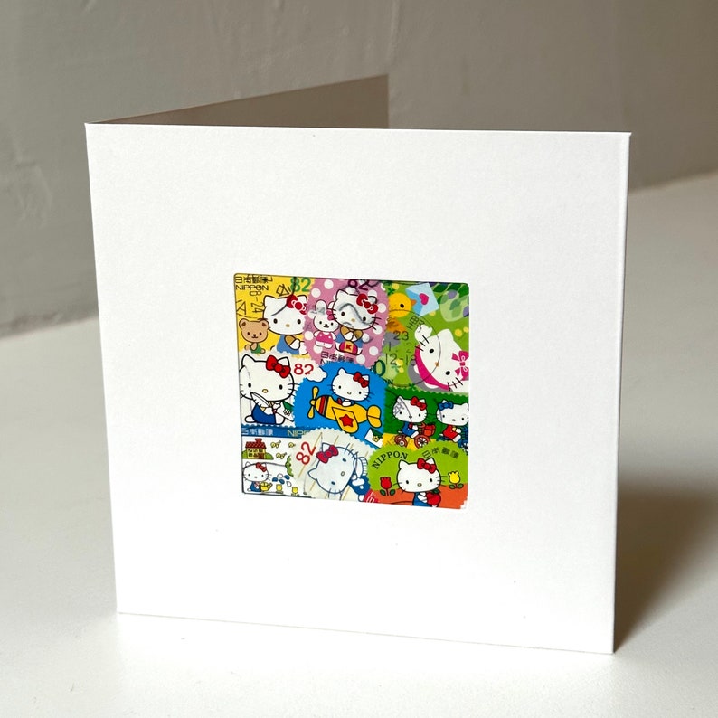 Handmade Hello Kitty Greeting Card Crafted With Authentic Postage ...