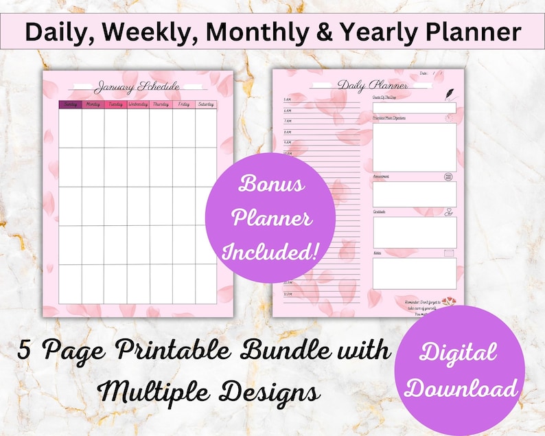 Digital Printable Undated Planner Bullet Journal to Do List - Etsy