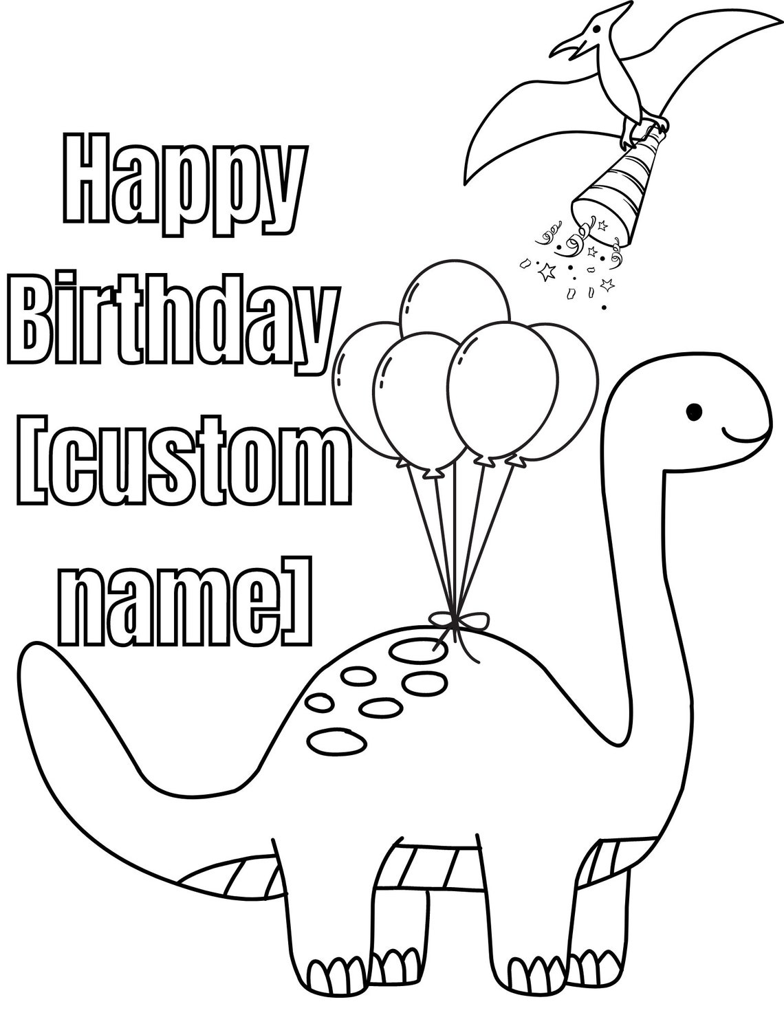 Happy Birthday Coloring PRINTABLE Kids, Birthday Pages 6 Pack, Coloring ...