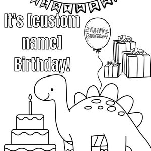 Personalized Coloring Pages for Kids' Birthday Party - Etsy