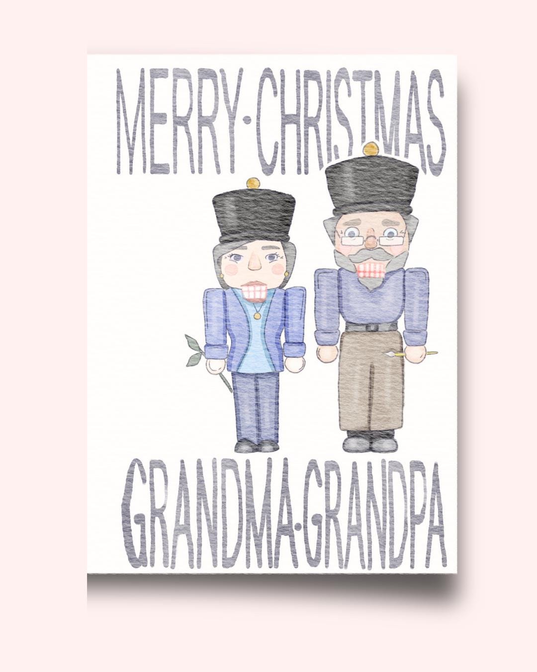Nutcracker Christmas Card for Grandma & Grandpa (digital Download) - Etsy