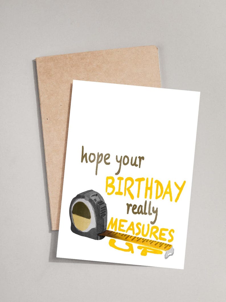 Funny Birthday Card Printable - Measuring Tape Pun Card - Instant ...
