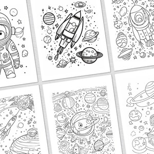 Astronauts & Astronomy Coloring Book - Outer Space Exploration ...