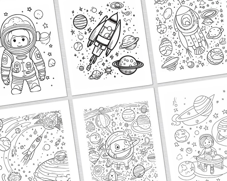 Astronauts & Astronomy Coloring Book - Outer Space Exploration ...