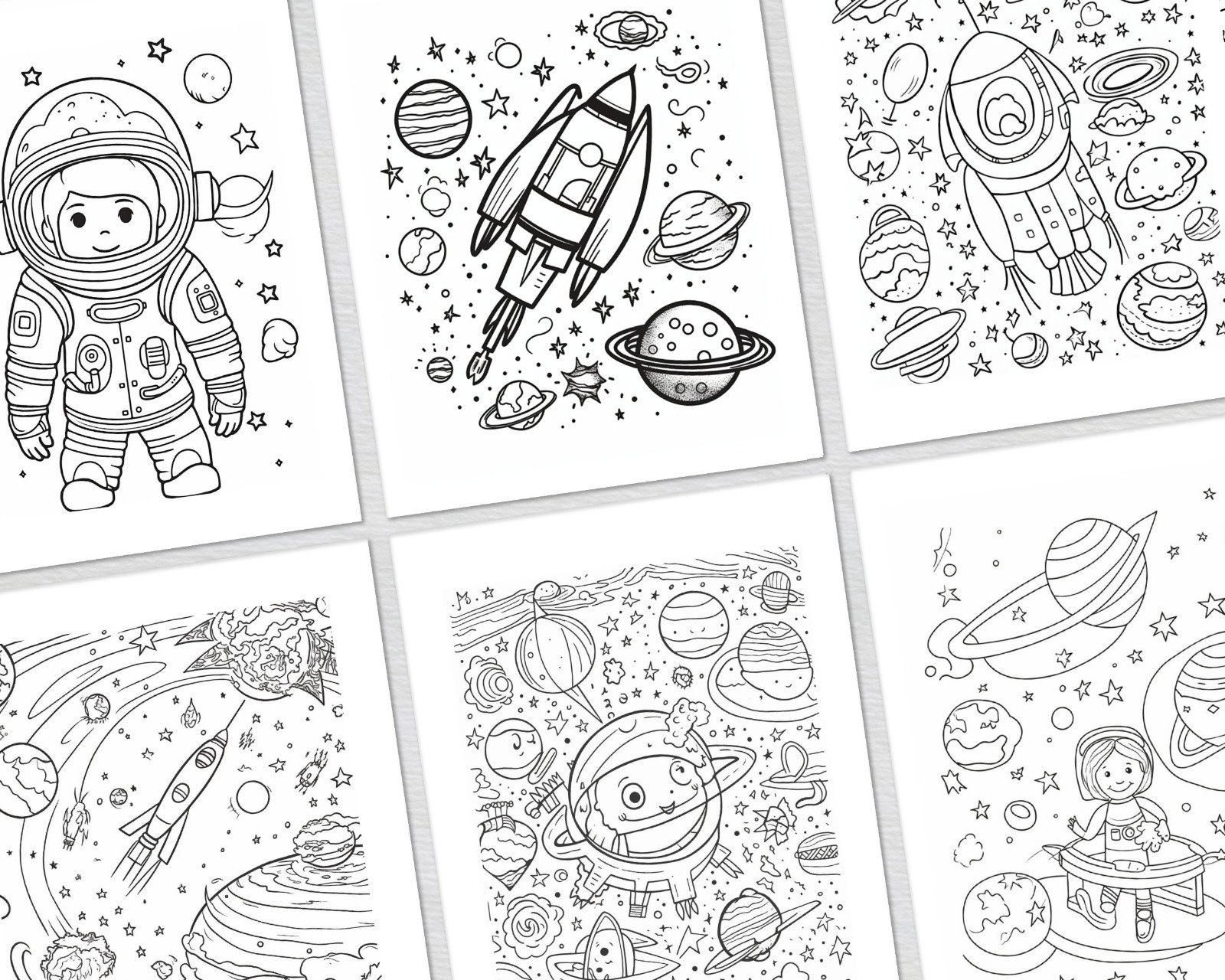 Astronauts & Astronomy Coloring Book - Outer Space Exploration ...