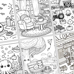 30 Cute Kawaii Coloring Pages for Kids, Fun & Cute Kawaii Coloring Book ...