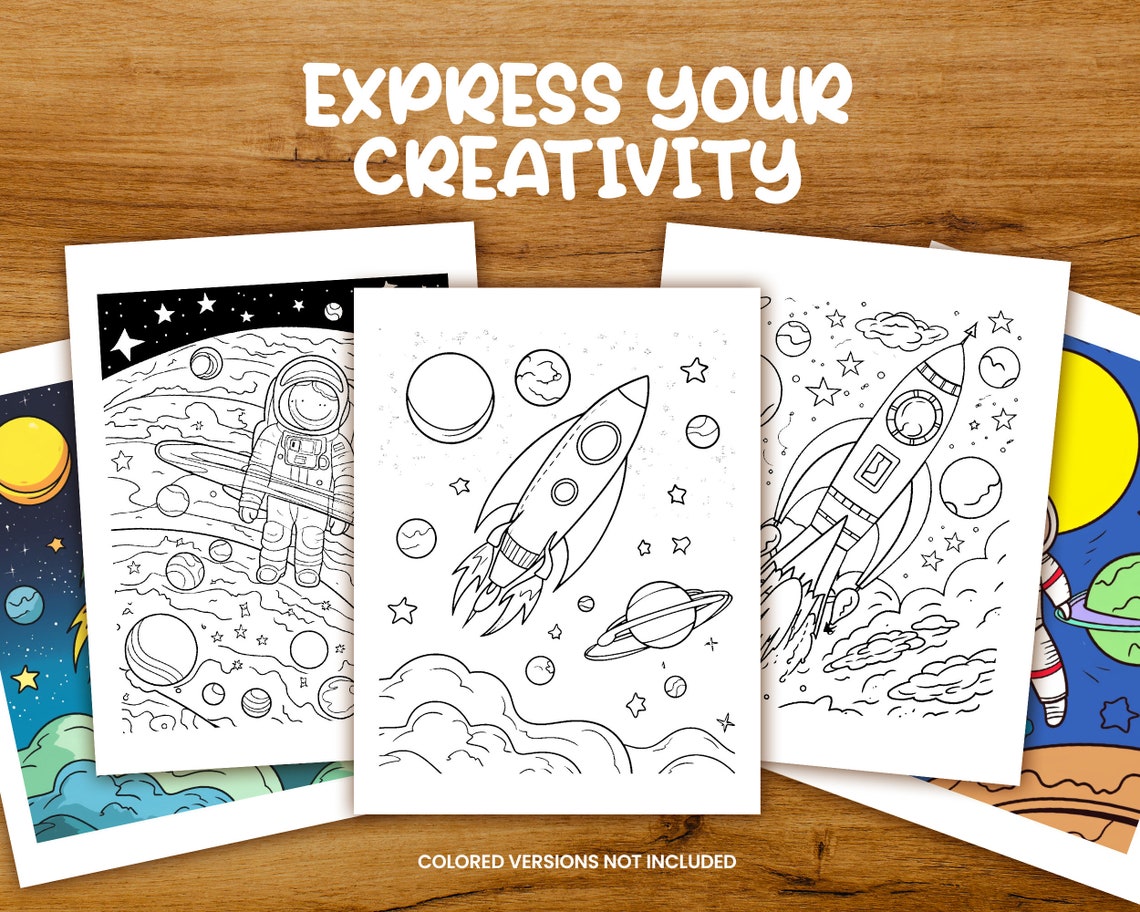 Astronauts & Astronomy Coloring Book - Outer Space Exploration ...