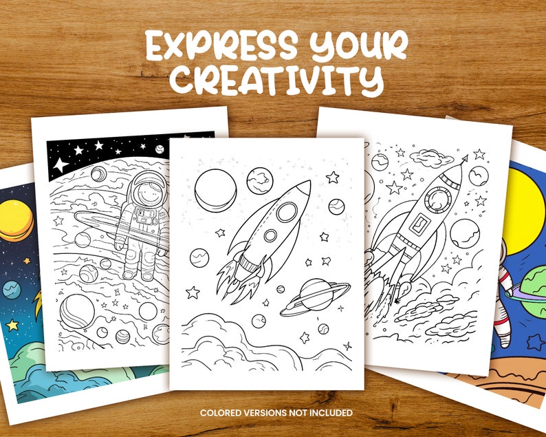 Astronauts & Astronomy Coloring Book - Outer Space Exploration ...