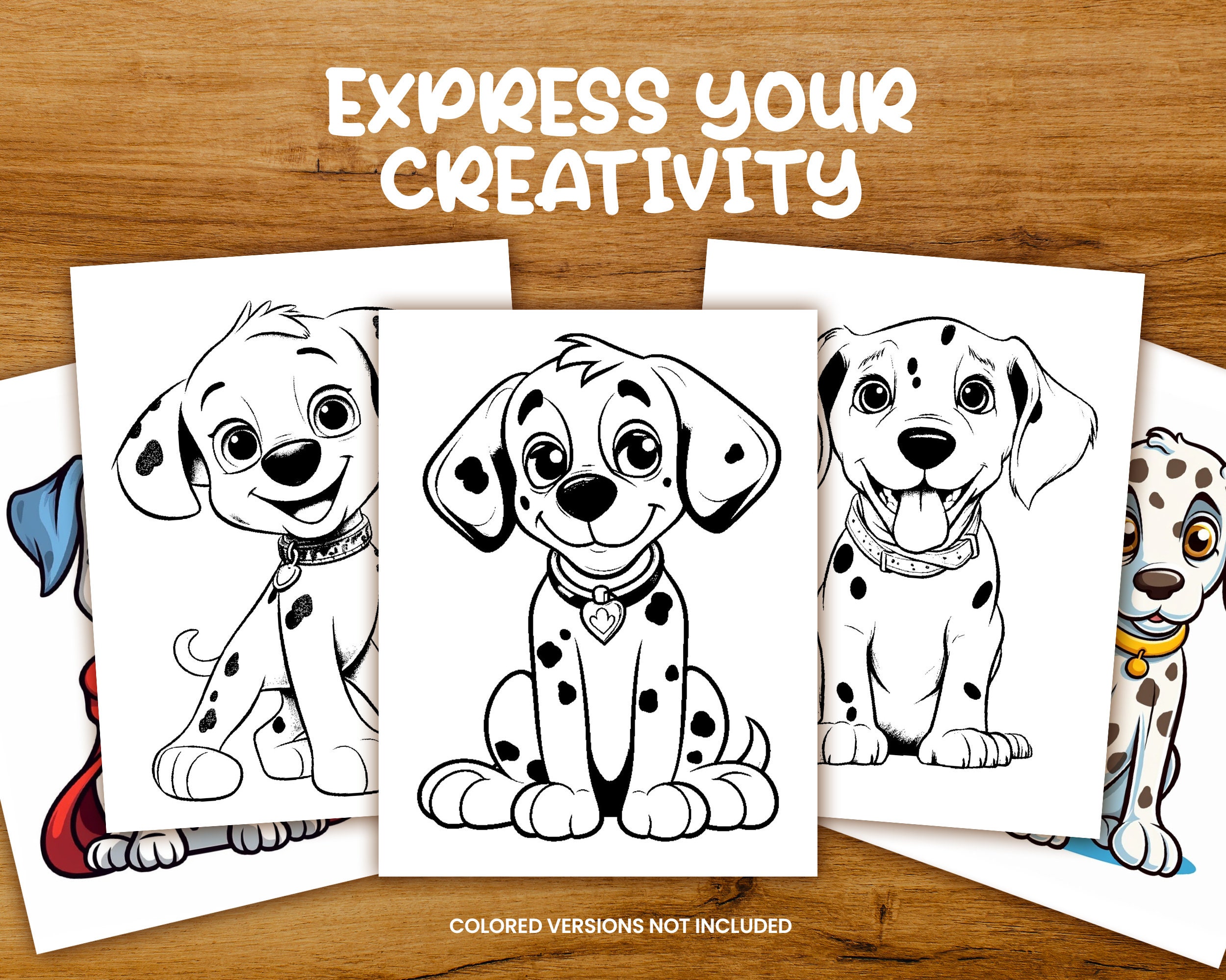 Dalmatian Dog Coloring Book Kids & Adult Coloring Pages for Dog Lovers ...