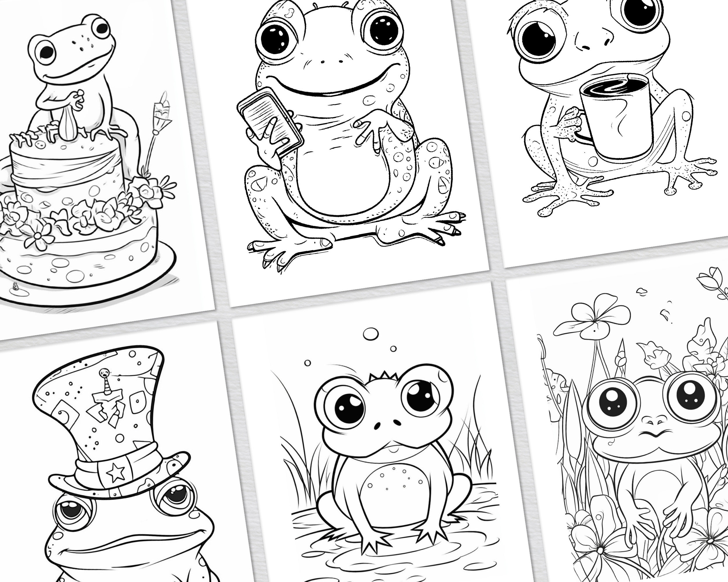 Fascinating Frog Art Coloring Page - Delightful Printable Coloring Book ...
