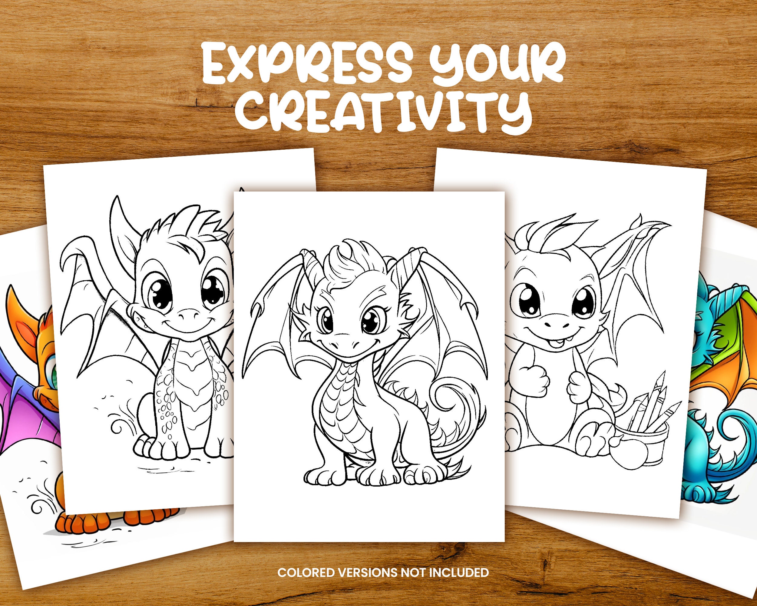 Baby Dragon Coloring Book - Kids Coloring Pages - Dnd and Fantasy DIY ...