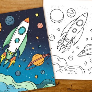 Astronauts & Astronomy Coloring Book - Outer Space Exploration ...