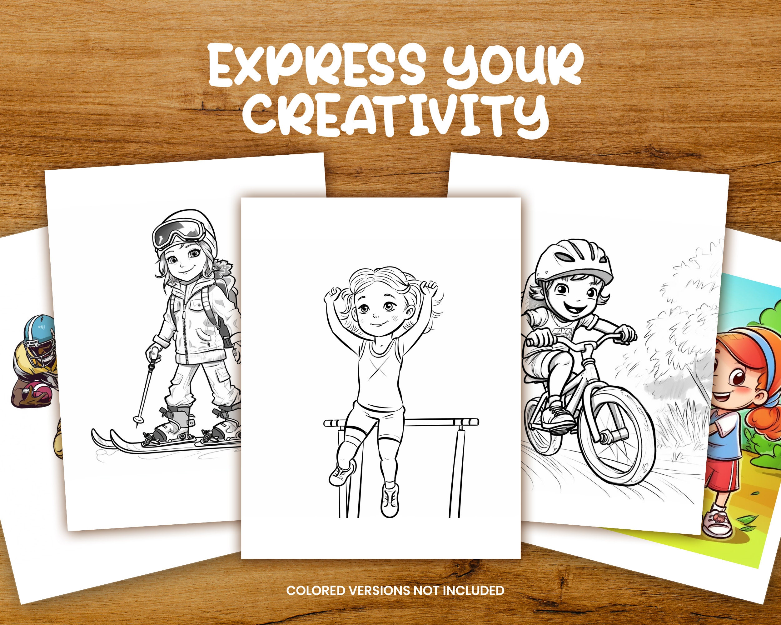 Active Kids Sports Coloring Book: Playful Games & Athletic Fun Sports ...