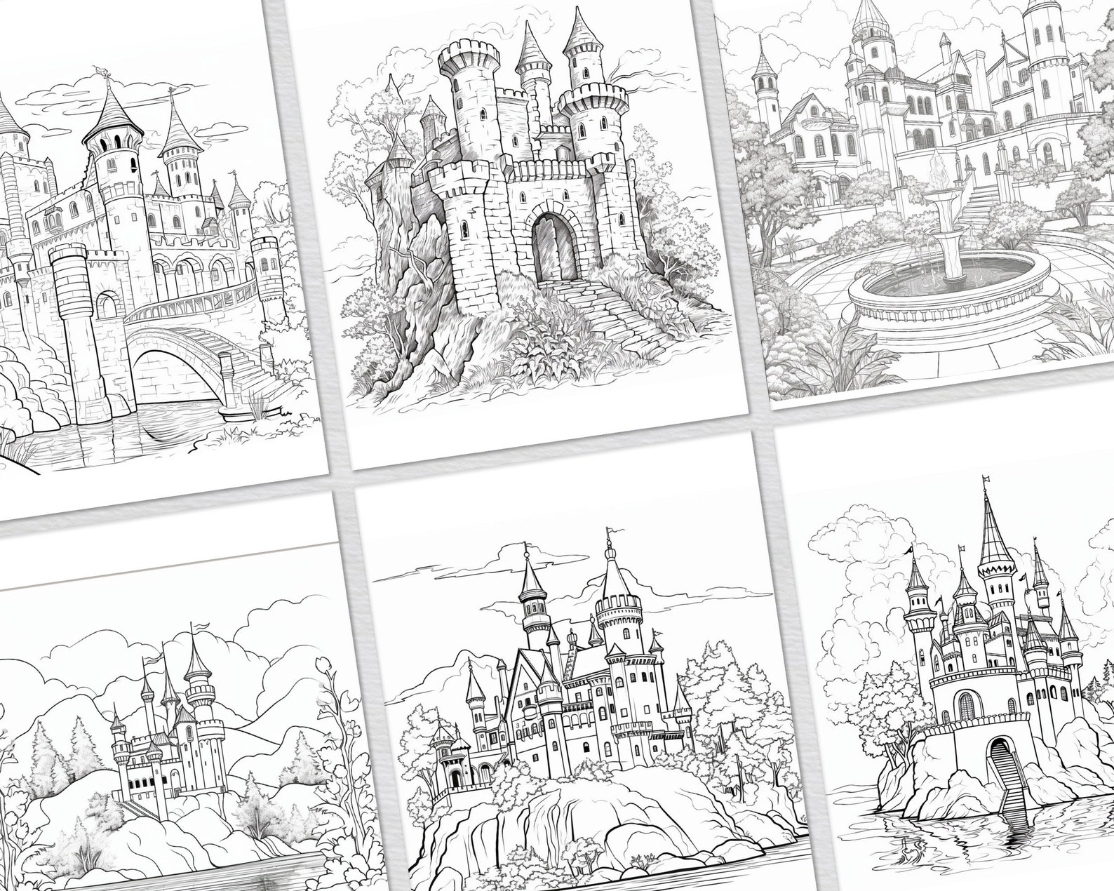 Enchanting Castle Coloring Book: Knight Adventures & Majestic Towers ...