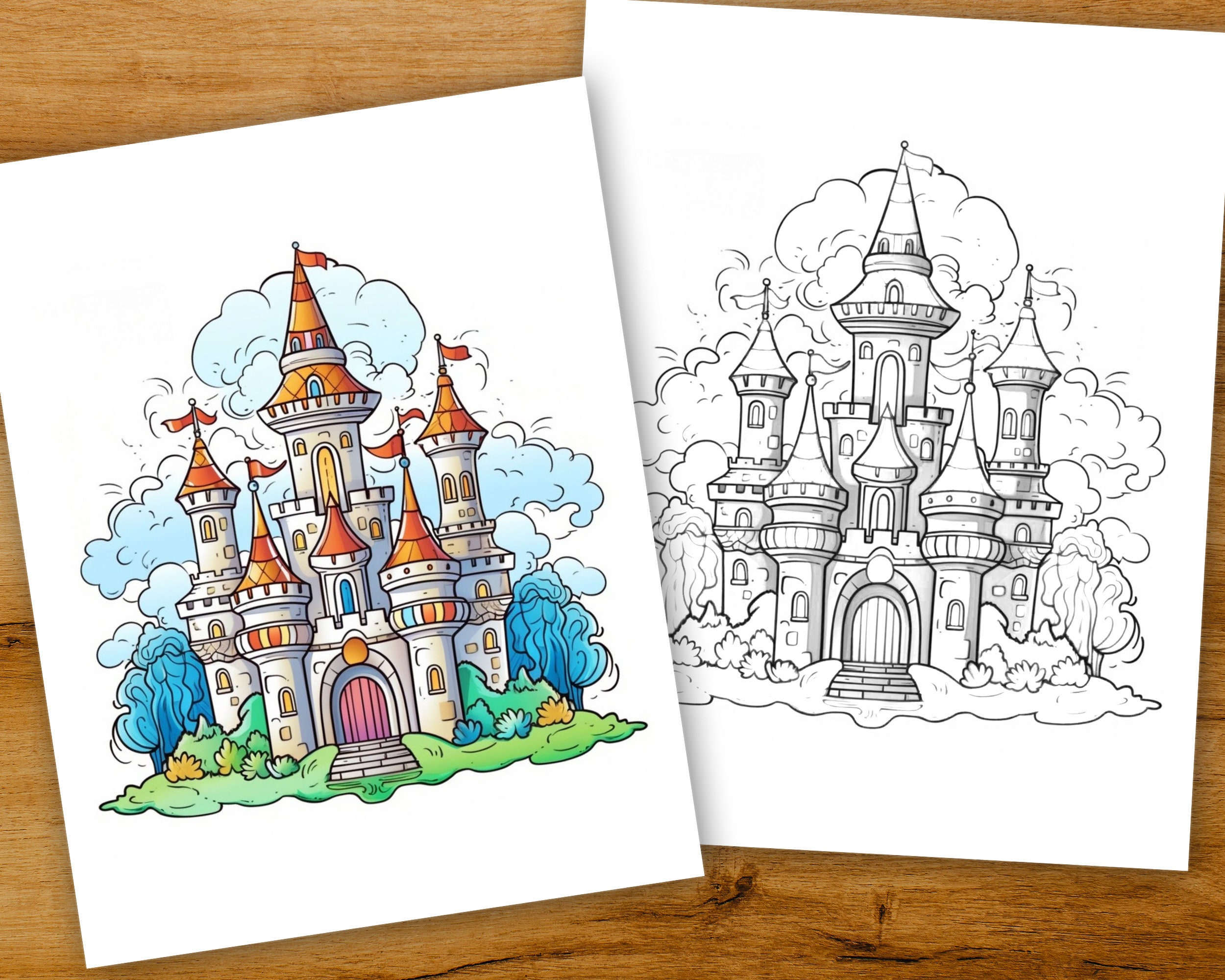 Enchanting Castle Coloring Book: Knight Adventures & Majestic Towers ...