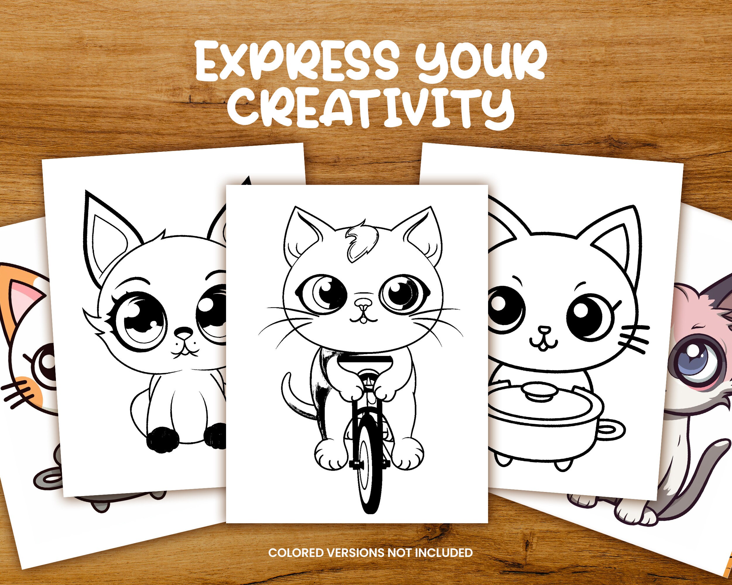Adorable Cats & Kittens Kids Coloring Book Printable PDF Coloring Pages ...