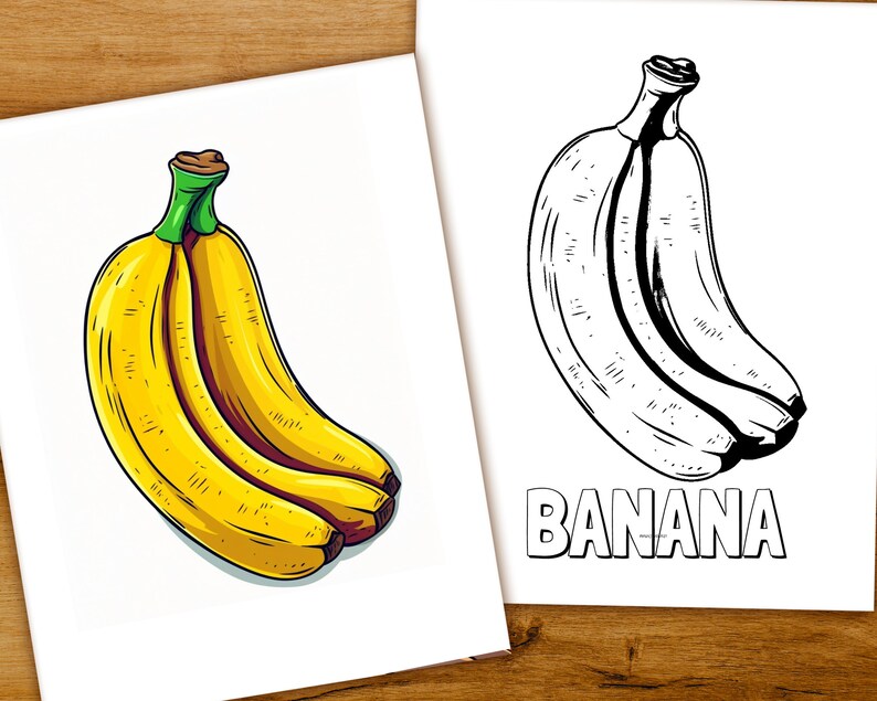 Coloring Birthday Bundle: Printable Coloring Pages of Fruits, Plants ...