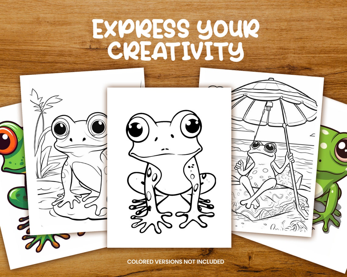 Fascinating Frog Art Coloring Page Delightful Printable Coloring Book ...