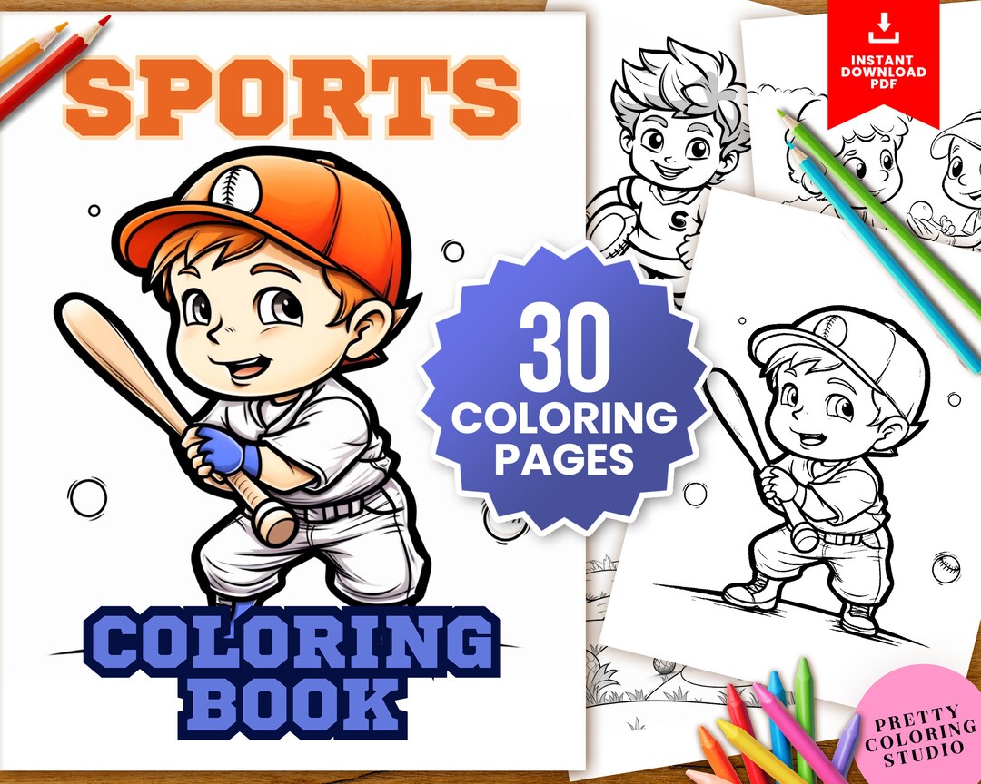 Active Kids Sports Coloring Book: Playful Games & Athletic Fun - Sports ...