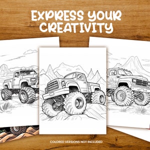 Printable Monster Truck Coloring Book for Kids and Adults - Digital ...