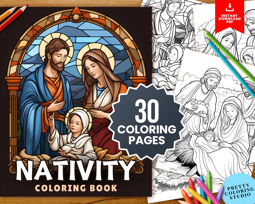 The Nativity of Jesus Christ Coloring Book - Digital Download ...