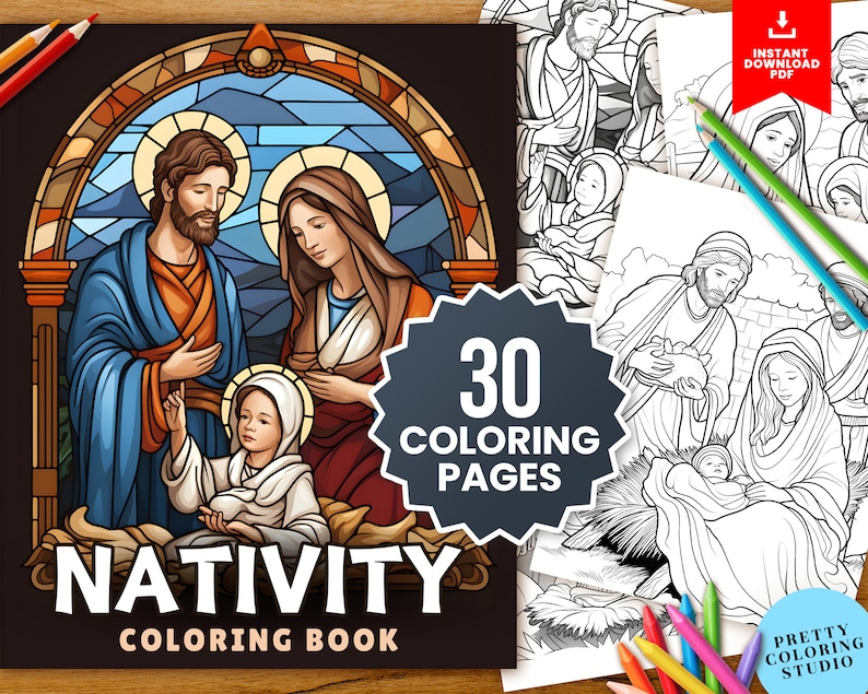 The Nativity of Jesus Christ Coloring Book - Digital Download ...